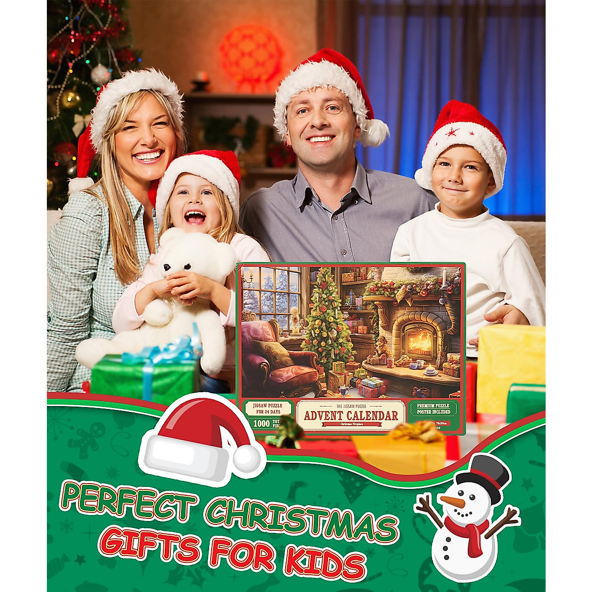 Protado Advent Calendar 2023 Christmas Jigsaw Puzzle, 24 Days Surprise Christmas Countdown Calendars for 6+ Kids and Adults, 1000 Pieces Puzzle Great Stocking Stuffer Xmas Presents Home Decor 27.5*19.7in