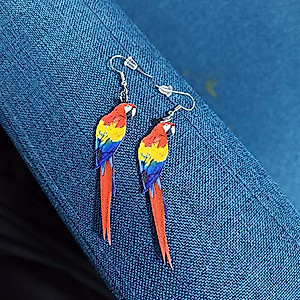 9Pairs Novelty Parrot Owl Dove Bird Acrylic Dangle Drop Earrings Creative Cool Eagle Earrings For Women Cute Animal Jewelry Gifts