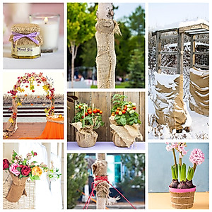 40" x 15 Feet Burlap Fabric Tree Wrap Roll Gardening Natural Burlap Fabric, Burlap Jute Fabric Blanket for Crafts Wedding Table Center Pieces Decoration Rustic Party Décor