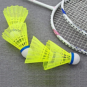 ZHENAN 12-Pack Advanced Nylon Feather Shuttlecocks,77 Grains-High Speed Badminton Balls (Yellow,Nylon) with Great Stability and Durability,Indoor Outdoor Sports Hight Speed Training Badminton Birdies