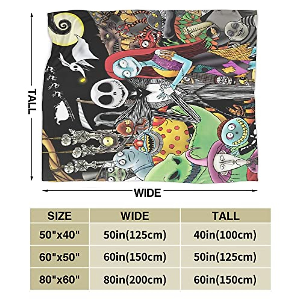 Assrutw Before Christmas Halloween Blanket Super Soft Cozy Flannel Throw Blanket for Couch Bed All Seasons Gifts for Kids Adults 50"x40"