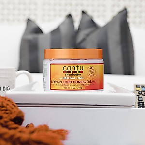 Cantu Natural Hair Leave-In Conditioner Cream Jar 12 Ounce (354ml) (3 Pack)
