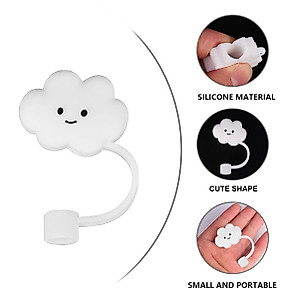 SEWACC 4 Pcs Straw Covers Silicone Straw Caps Reusable Drinking Straw Tips Lids Straw Toppers for Home Office