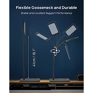 TROND Desk Lamp, Dimmable Eye-Caring Task Lamp, 3 Color Modes 7 Brightness Levels Table Lamp, Flexible Gooseneck Lamp, Desk Light for Home Office Bedroom Kitchen Nightstand Reading, 6000K, 10W, Black