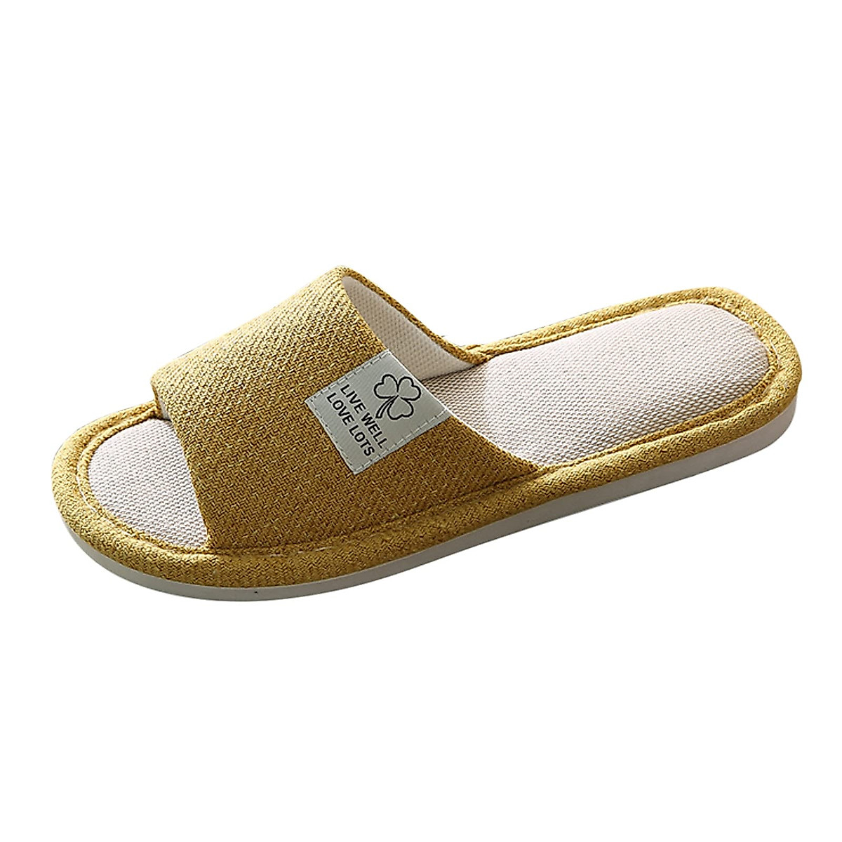 Aniywn Womens Mens Soft Indoor Slippers Open Toe Linen Memory Foam Slip on Home Shoes House Slippers Open Toe Home Shoes