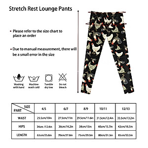BYCHECAR Black Pants for Girls Leggings Size 10-11 Kids Clothes Chicken Athletic Leggings Dance Sport Running Yoga Tights Ankle Length Activewear