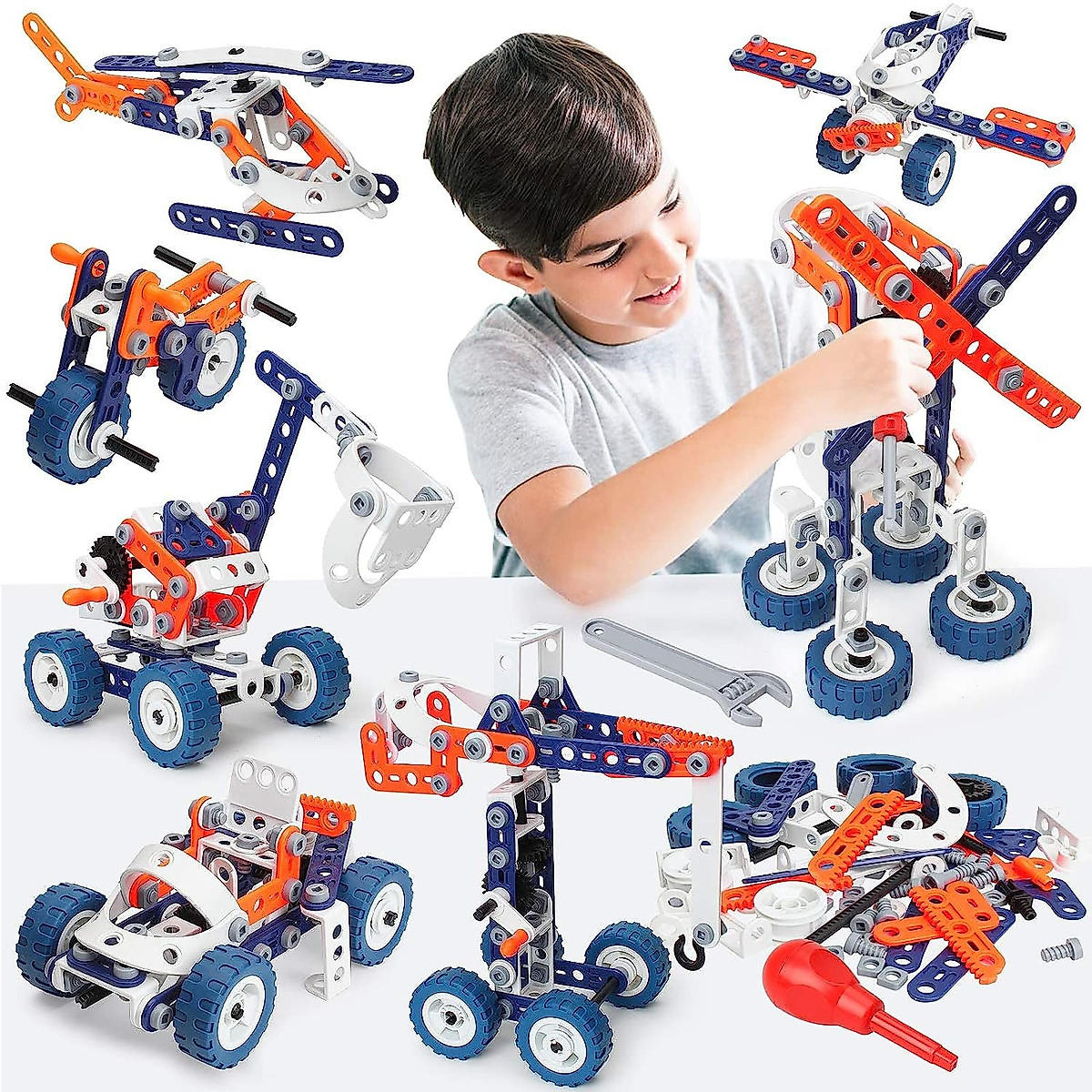 Building Toys Kits 152 Piece STEM Toys Erector Set for Boys Creative Construction Engineering Fun Educational Building Blocks Set for Boys and Girls Ages 6 7 8 9 10 11 12 Year Old, Best Toy Gift