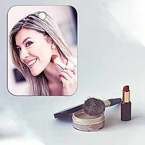 Shower Mirror Shaving Mirror Acrylic Mirror Small Mirror Travel Makeup Mirrors Bathroom Mirror Wall Hanging Plastic Mirror for Women Men 11" x 7.48" with 1 Adhesive Hooks