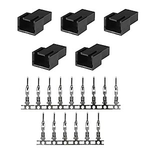 BAIRONG 5PCS Male 3-Pin PC Fan Connector Kit (5PCS 3Pin Connector Housings + 15PCS Terminal Crimp Pins) for Desktop