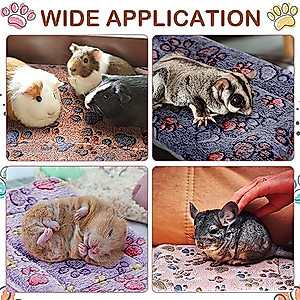Ripeng 8 Pcs Guinea Pig Bed Mat Fleece Cat Bed Pad Dog Crate Mat for Indoor Warm Reversible Pet Bedding for Small Animal Bed Washable Kennel Crate Pad Cat Carrier Mat(Multicolor, 12.6" x 9.8")