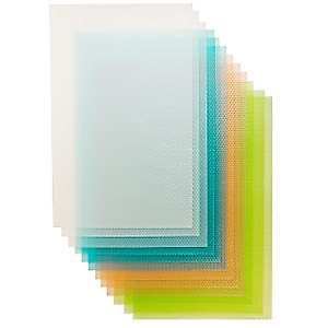 Refrigerator Liners, 12 Pcs Shelf Liners for Kitchen Cabinets, Washable Fridge Liner, Plastic Kitchen Drawer Liner
