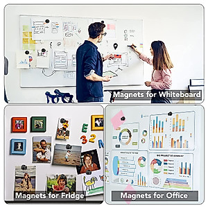 LOVIMAG 50Pcs Fridge Magnets, Black Refrigerator Magnets for Whiteboard, Strong Metal Magnets for Fridge, Whiteboard, Office, Classroom, Map, Kitchen