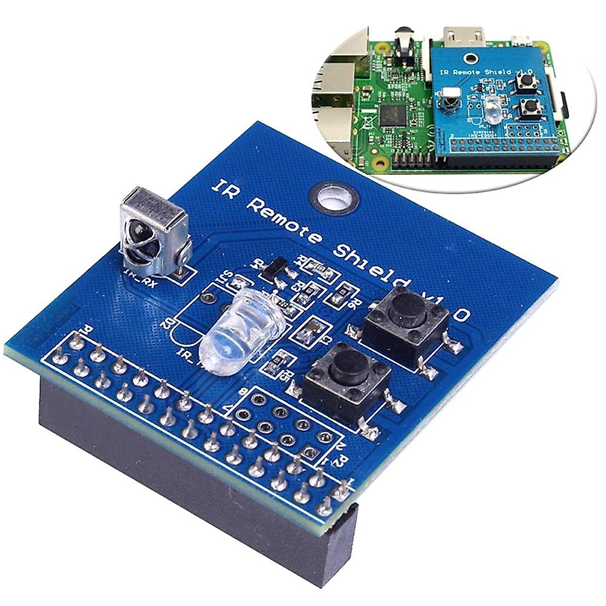 IR Transmitter Infrared Remote Hat Expansion Board 38KHz Transceiver Shield for Raspberry Pi RPi B+/2B/3B