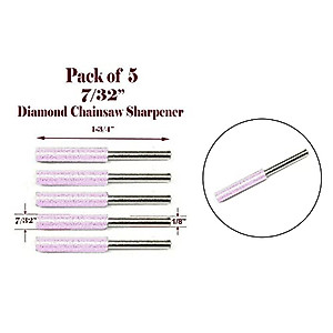 5X Cylindrical Diamond Chainsaw Sharpener Burr Stone File 7/32" Sharpening Tool