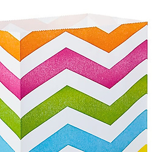 Hallmark Spring Pastel Party Favor and Wrapped Treat Bags, Assorted Designs (30 Ct., 10 Each of Chevron, Dots, Stripes) for Baby Showers, Birthdays, Easter, Mothers Day, Care Packages, May Day