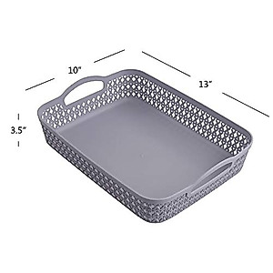 Ortodayes Plastic Basket Trays, Paper Storage Baskets Set of 6