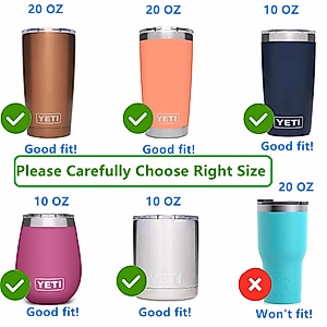 AILUXUAN Tumbler Lid for 20 Oz,2 Replacement Lids for 20oz Stainless Steel Tumbler Travel Cup Yeti,Ozark Trails and more Cooler Cup, Flip-top Splash Proof (Black, 20 OZ) (2)