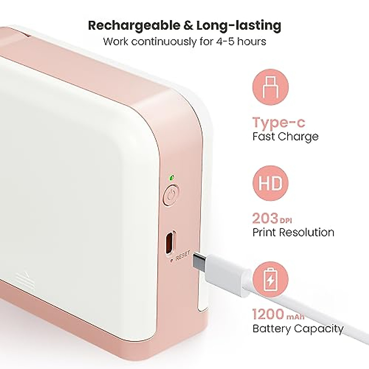 Vixic Label Maker - Pink Label Makers Machine with Tape P3200, Bluetooth Label Maker and Sticker Printer Portable for Home Office School Organization Small Business, Easy to Use,USB-C Rechargeable