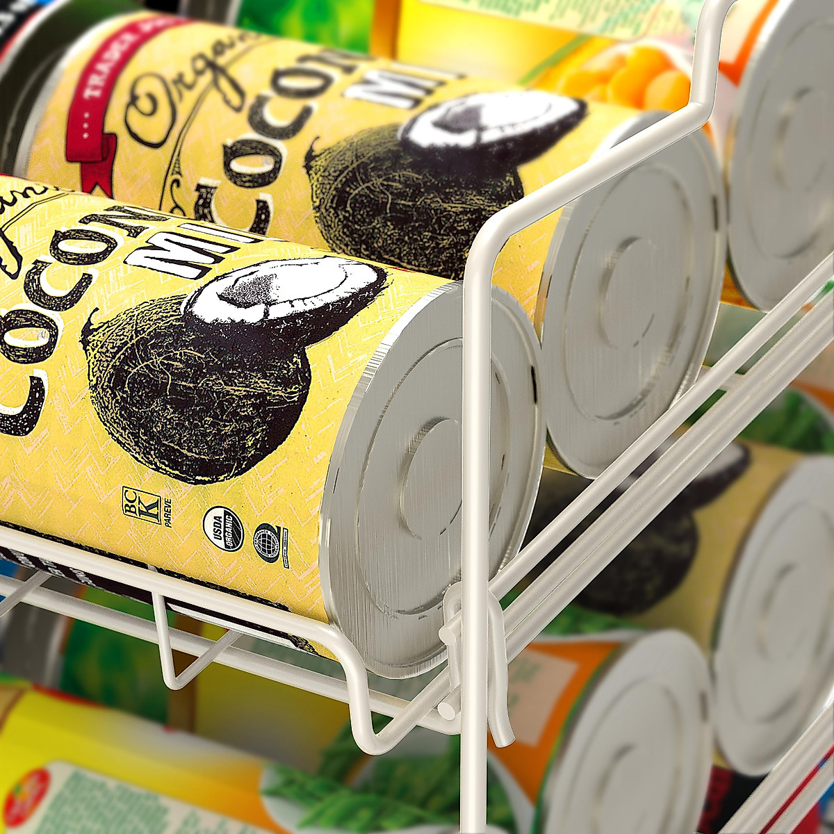 DecoBros Supreme Stackable Can Rack Organizer, White