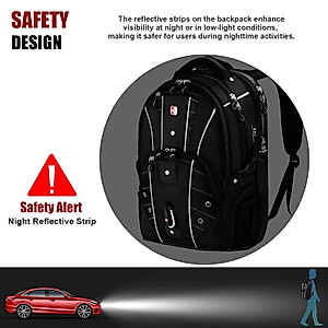 StarCloud Travel Laptop Backpack Men - Heavy Duty, USB 2.0 Charger Port - Durable Commute and College Backpacks Featuring Anti-Theft Lock and Dedicated Laptop & Tablet Protection, Fits 17" Notebook