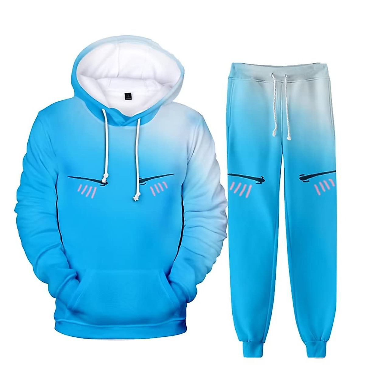 DHSPKN Anime That Time I Got Reincarnated as a Slime Hoodie Set Rimuru Tempest Costume Jacket Sweatshirts Top and Pants
