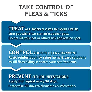 Amazon Basics Flea and Tick Topical Treatment for Medium Dogs (23-44 pounds), 6 Count (Previously Solimo)