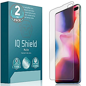 IQ Shield Matte Screen Protector Compatible with Galaxy S10 Plus 6.4 inch (Max Coverage)(2-Pack) Anti-Glare Anti-Bubble Film (NOT Compatible with Verizon S10 5G 6.7)