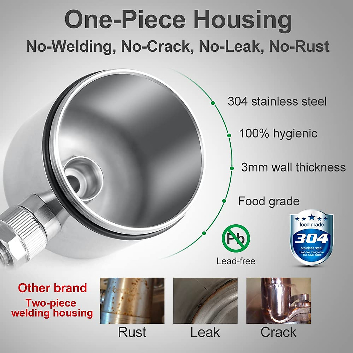 WINGSOL Faucet Filter Reusable Washable Filter Fit Well Water 304 Stainless Steel, Mainly Reduce Rust, Dirt, Sand and Partially Remove Odor Smell/Improve Taste, 250-Gallon 0.5µm Faucet Water Filter