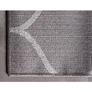 Unique Loom Trellis Frieze Collection Area Rug - Rounded (4' 1" x 6' 1", Dark Gray/ Ivory)