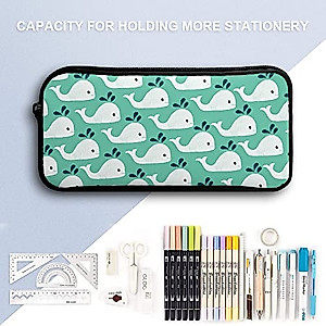 Cartoon Whales Pencil Case Stationery Pen Pouch Portable Makeup Storage Bag Organizer Gift