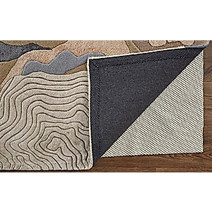 Feizy Serrano Modern Viscose Rug, Beige/Blue, 8' x 10' Area Rug
