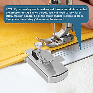 TIGARI Magnetic Seam Guide for Sewing Machine, Magnetic Sewing Guide with Clip, Multifunctional Ruler, Hemmer Guide, Seam Guide, Hem Guide for Walking Foot Sewing Machine, Sewing Supplies Accessories