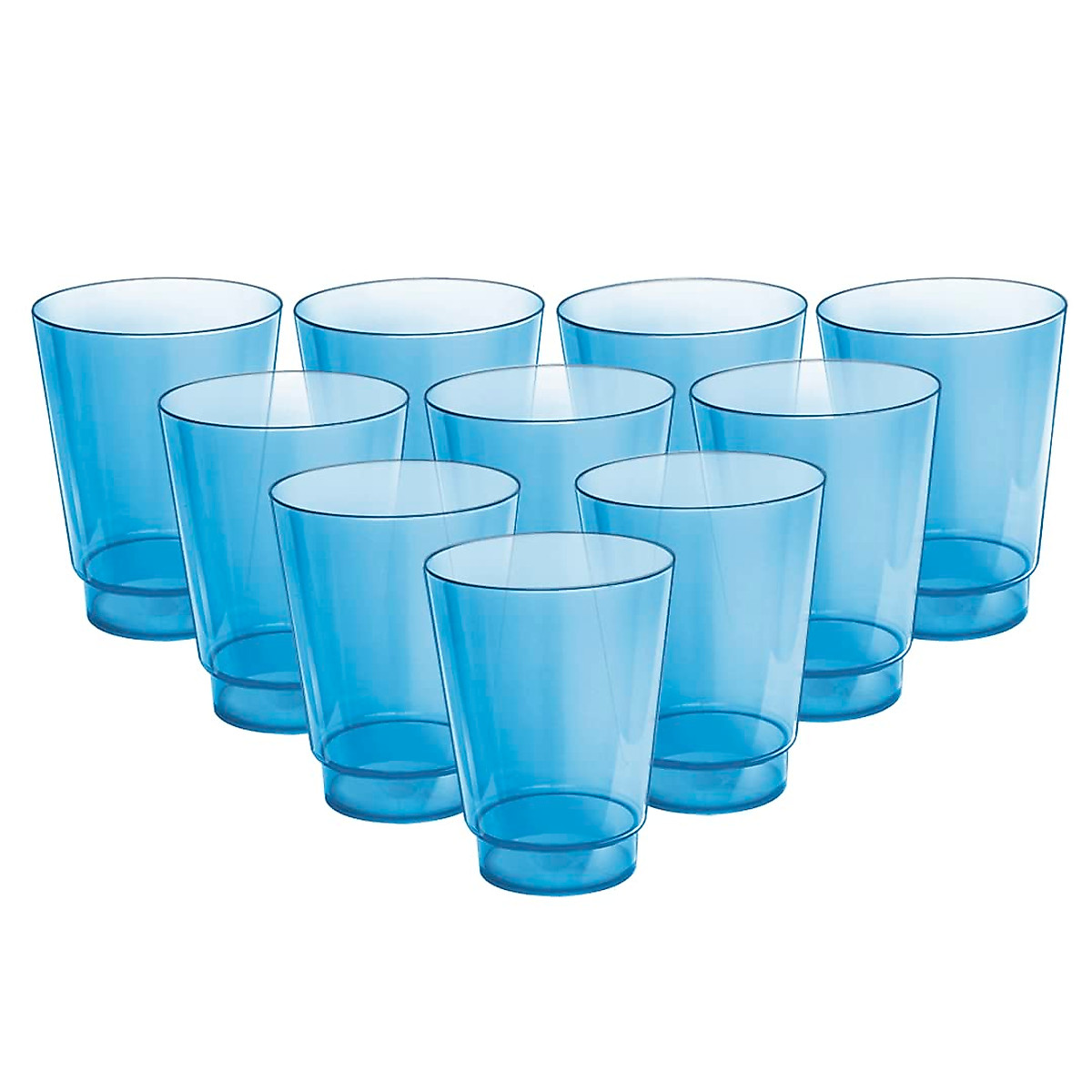 Acrimet Plastic Cup, Reusable, 10oz | 300ml, Tumbler Water, Machine Washable, Stackable Beverage Tumblers, Drinking Cup, Shatterproof, Durable (Blue Color) (Set of 10)