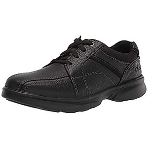 Clarks Men's Bradley Walk Oxford, Black Tumbled Leather, 11 Wide