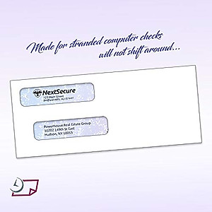 NextDayLabels - Box of 500# 8 Self Seal Double Window Security Check Envelopes