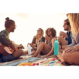 Winesulator Stainless Steel Double Wall Insulated Travel Wine Growler 24oz (Teal)