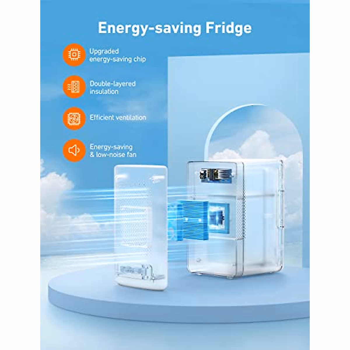 AstroAI Mini Fridge 2.0 Gen, 6 Liter/8 Cans Makeup Skincare Fridge 110V AC/ 12V DC Portable Thermoelectric Cooler and Warmer Little Tiny Fridge for Bedroom, Beverage, Cosmetics LY2206A (Pink)