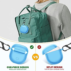 Fintie Case for Bose QuietComfort Ultra Earbuds Case (2023) / Bose QuietComfort Earbuds II (2022), Premium Silicone Shockproof Protective Skin Cover with Keychain [Front LED Visible], Blue Glow