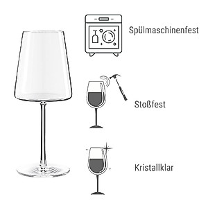 Stölzle Lausitz Power Red Wine Glasses 517 ml, Set of 6 Red Wine Glasses, Dishwasher-Safe, Lead-Free Crystal Glass, Elegant and Shatter-Resistant