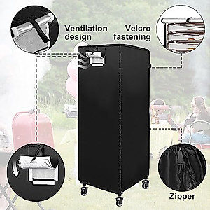 tiscover Bakery Rack Cover With Zipper, 20tier Sheet Pan Rack/Bun Pan Rack Cover With Vents, Bread Rack Cover ，23"X28"X64" Bakery Single Rack Covers Waterproof and Dustproof，Black