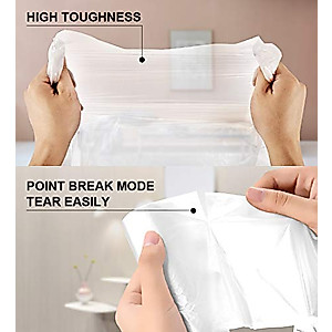 FORID 13 Gallon Trash Bags - Clear Plastic Garbage Bags Medium Tall Trash Can Liners for Kitchen Office Home Waste Bins Unscented One Box with 5 Roll 110 Count 55 Liter