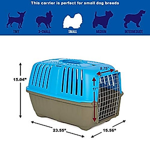 MidWest Homes for Pets Spree Travel Pet Carrier, Dog Carrier Features Easy Assembly and Not The Tedious Nut & Bolt Assembly of Competitors, Blue, 24-Inch Small Dog Breeds (1424SPB)
