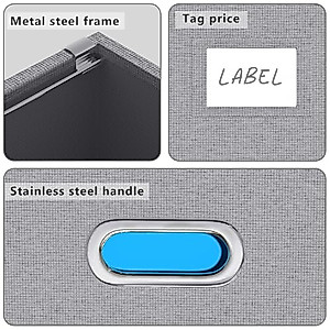 DYWMM Hanging File Box with Lid, Set of 2 Filing Organizer Storage Box, Linen Collapsible Decorative Office/Home File Cabinet (14x9.3x10.9 inch) (Light Gray)