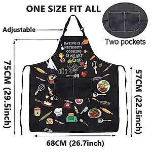CMNIM Funny Cooking Aprons for Women Men Kitchen Aprons with Pockets Chef Apron Waterproof Master Chef Apron Cooking Lover Gifts (cooking is an art)