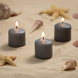 Grey Unscented Votive Candle - Set of 30 | Bulk Pack for Weddings, Bridal Showers or Home Parties and Centerpieces