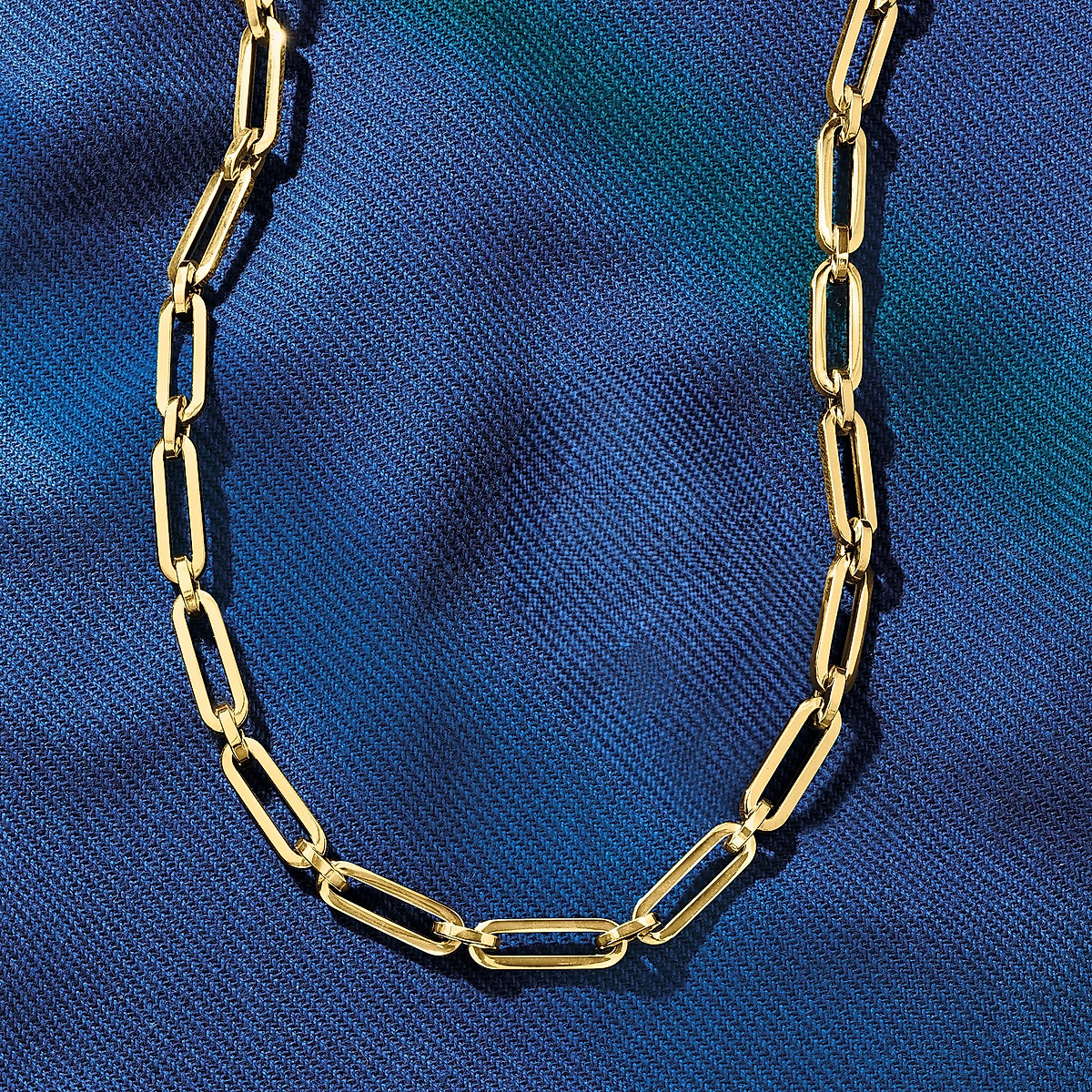 Ross-Simons Italian 14kt Yellow Gold Alternating Paper Clip Link Necklace. 20 inches