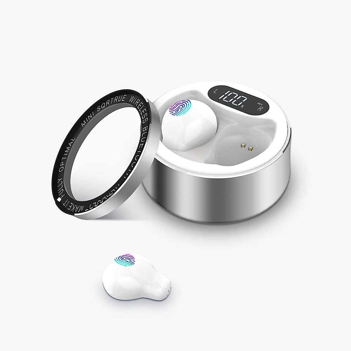 Loluka Invisible Earbuds LED Power Display Wireless Waterproof Touch Control Tiny Earbuds for Small Ears Bluetooth 5.0 Smallest for Music