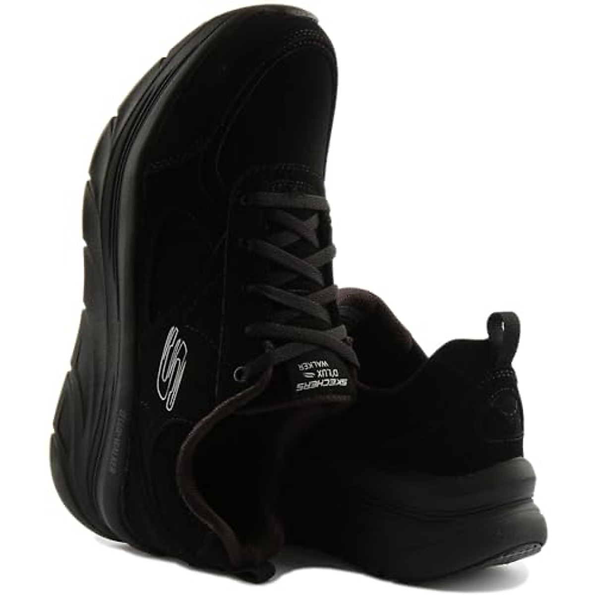 Skechers womens D'lux Walker Sneaker, Bbkblack Black, 9.5 US