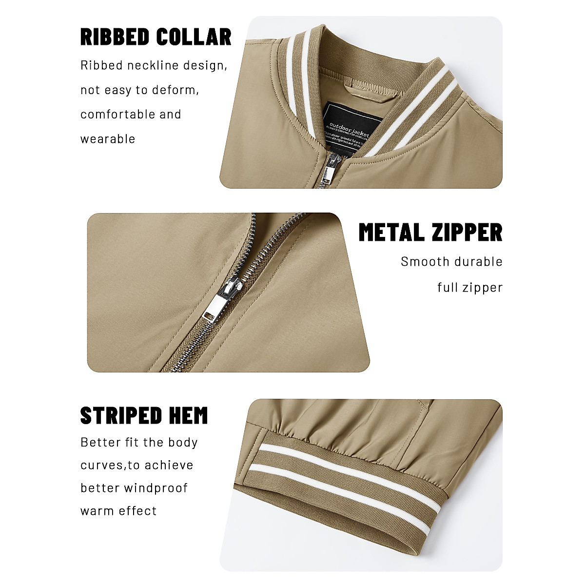 TACVASEN Lightweight Golf Jackets For Men Bomber Coats Jackets Men Windbreaker Jackets Lightweight Golf Jackets Pilot Jacket