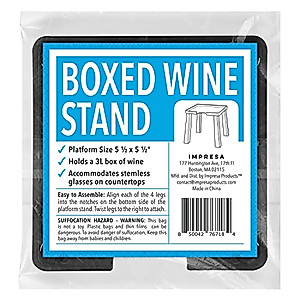 Wine Box Stand Drink Dispenser for One-Hand Pouring - Display Boxed Wine Dispenser for Stemless Glasses - Easy to Assemble Wine Holder Stand - Wine Accessories - Drink Dispensers for Parties - 3L Box